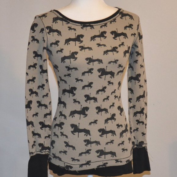 Starling | Tops | 82 Starling Carousel Horses Thermal Top | Poshmark